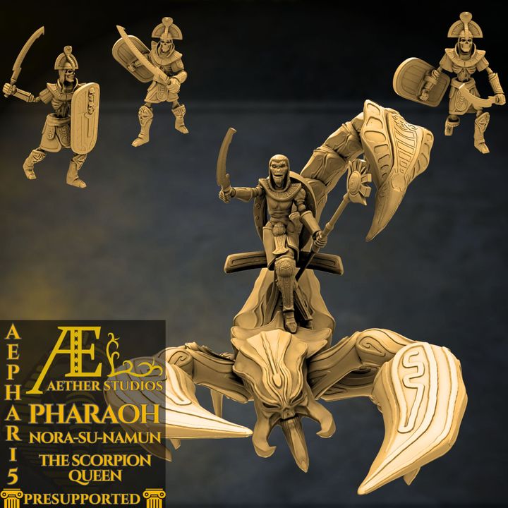 3D Printable AEPHAR15 - The Scorpion Queen, Nora-su-namun by Aether Studios